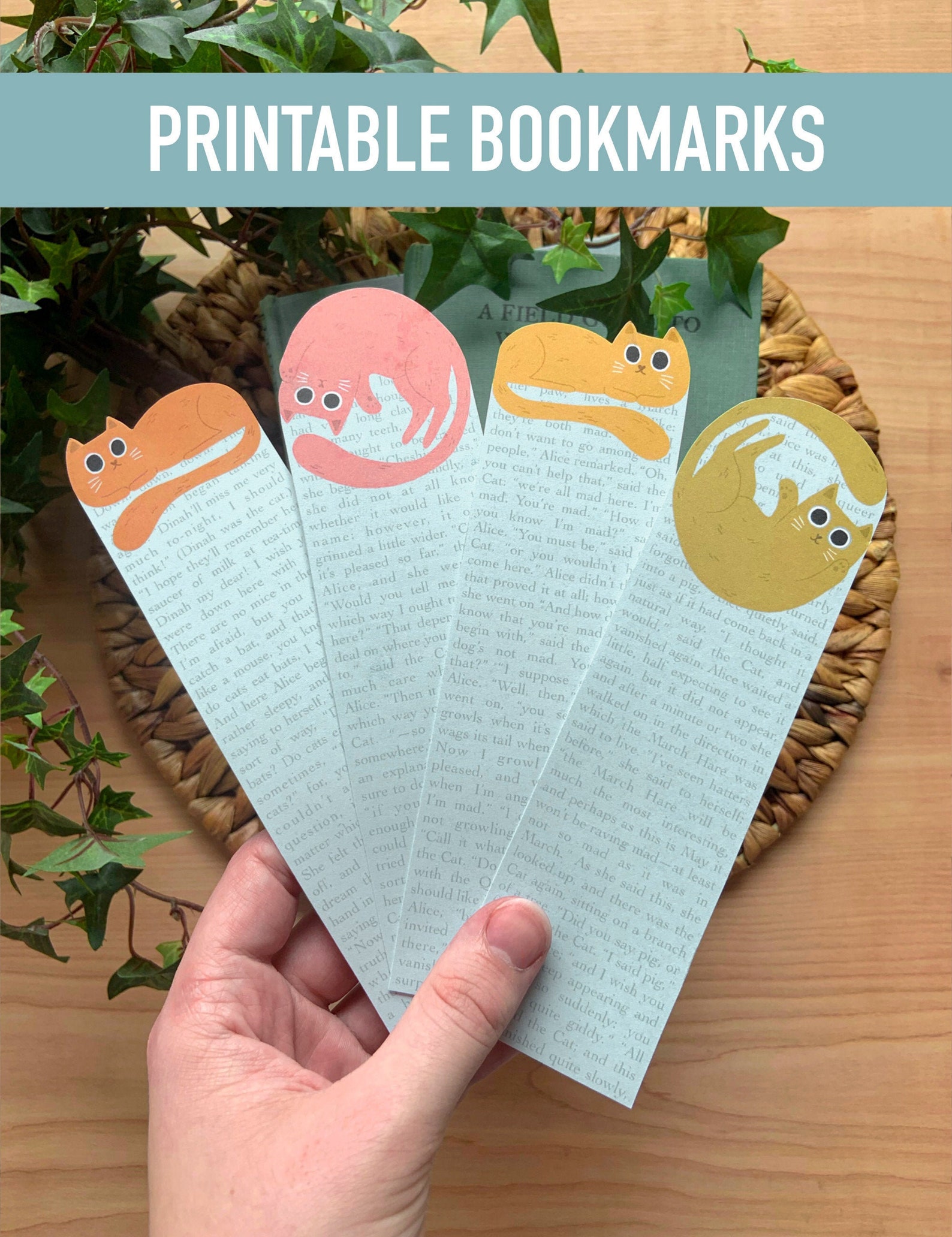 Printable Cat Bookmarks, Printable Kids Bookmark Set, Kitty Cat ...
