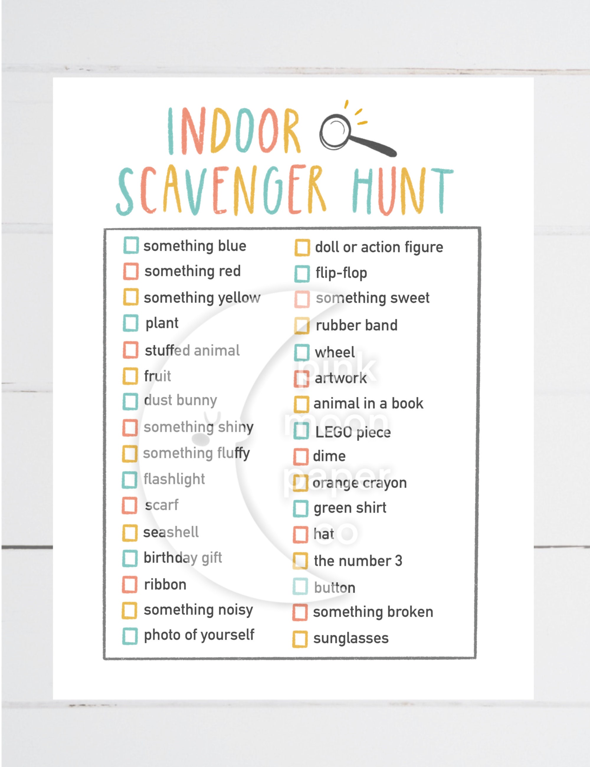 Printable Scavenger Hunt Bundle for Kids, Indoor and Backyard Fun, Easy ...