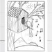 Birdhouse Printable Coloring Page, Kids Spring Coloring, Party Favors ...