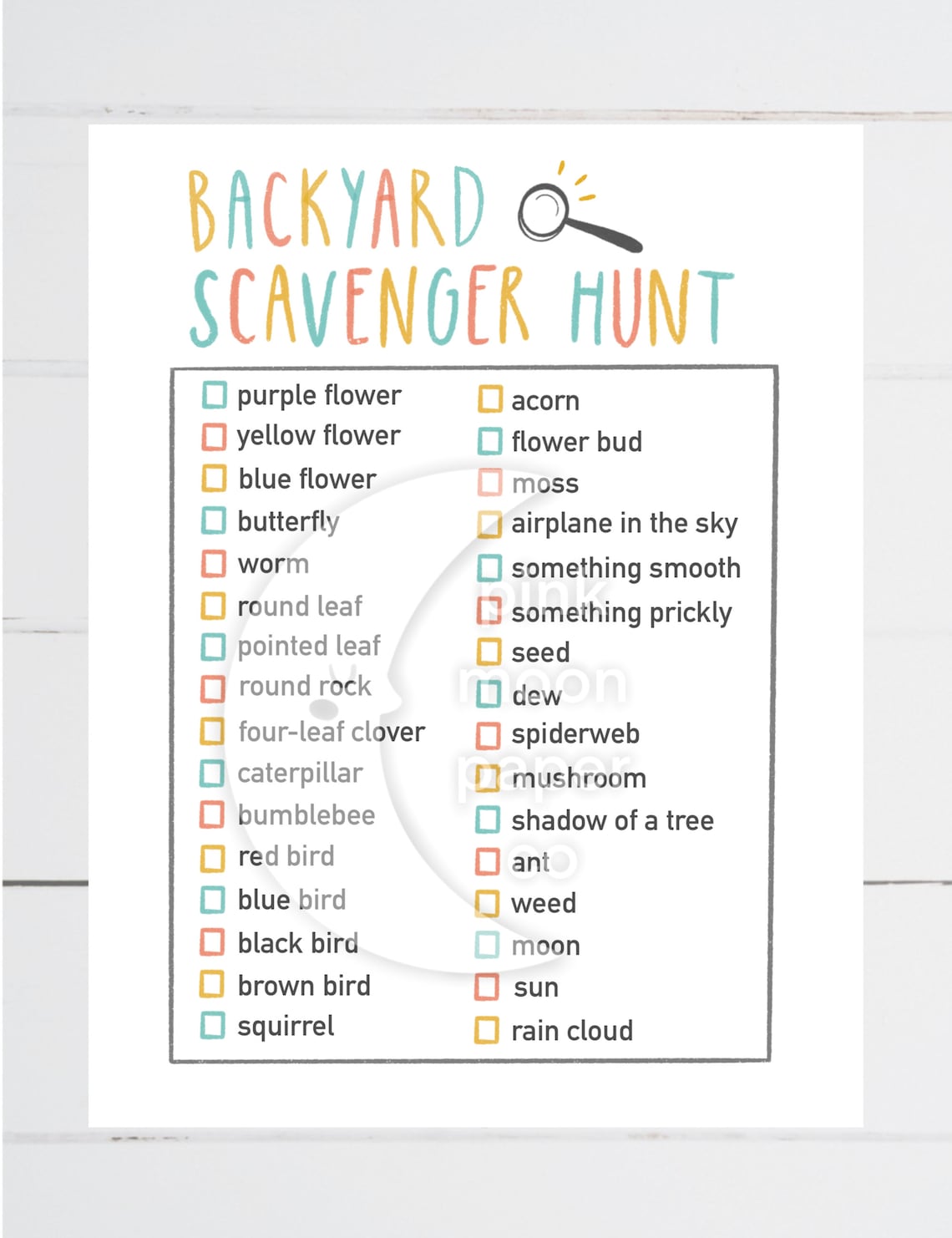 Printable Backyard Scavenger Hunt for Kids, Party Game, at Home ...