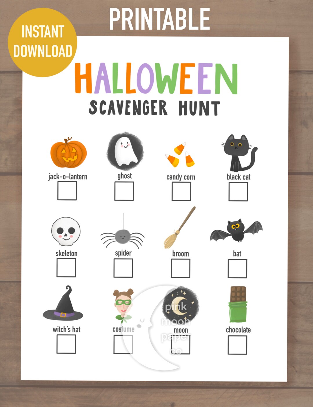 Printable Halloween Scavenger Hunt, Kids Treasure Hunt, Autumn Party ...
