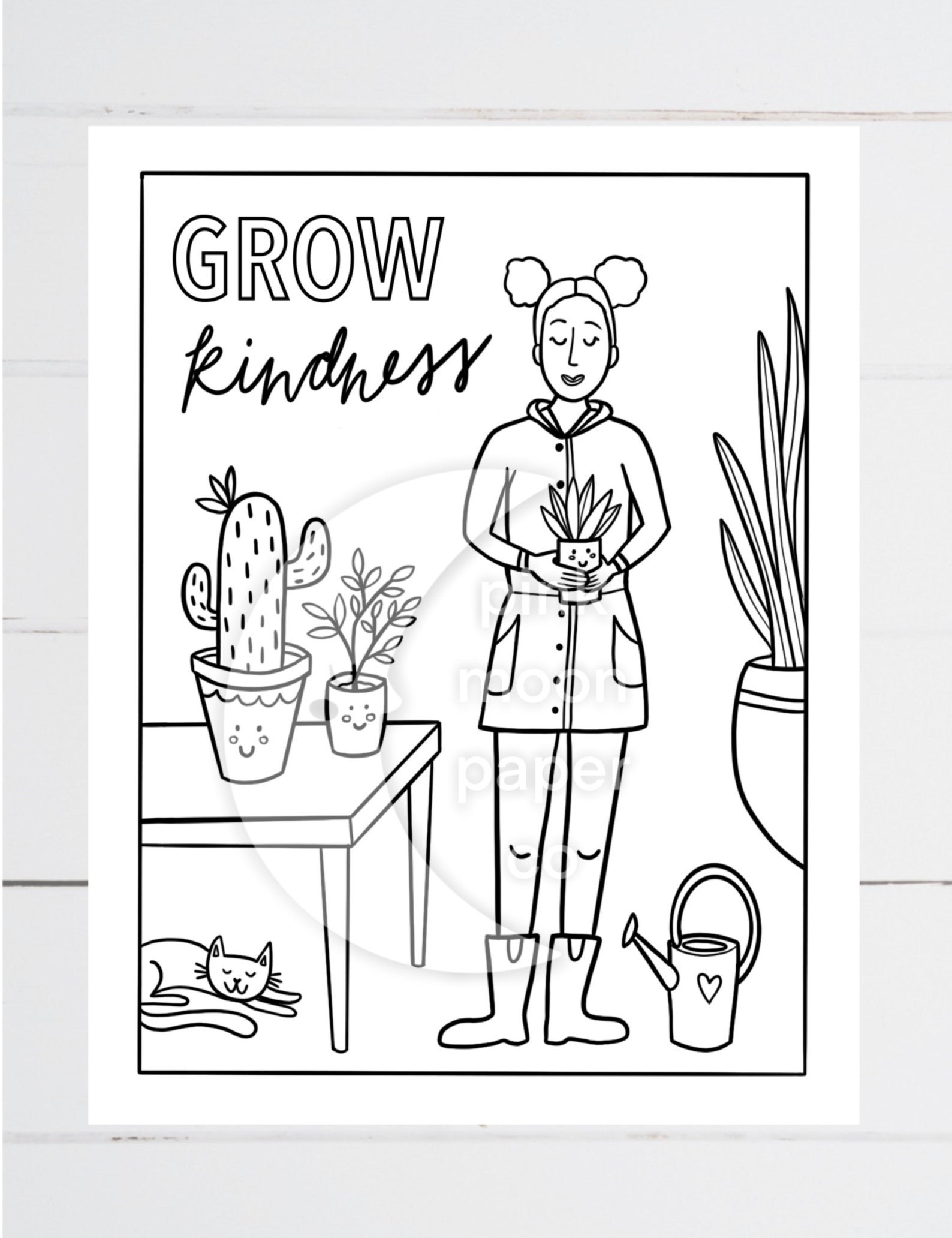 Grow Kindness Printable Coloring Page, Kids Coloring Fun, Party Favors ...