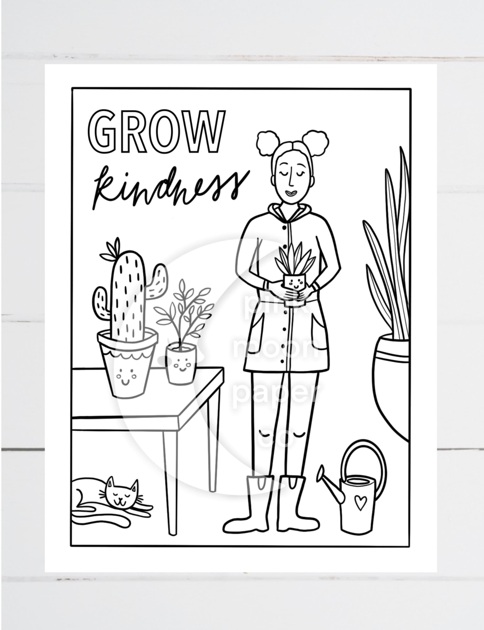 Grow Kindness Printable Coloring Page, Kids Coloring Fun, Party Favors ...