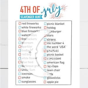 4th of July Activity Pages 3 Pack Printable, Scavenger Hunt, Coloring ...