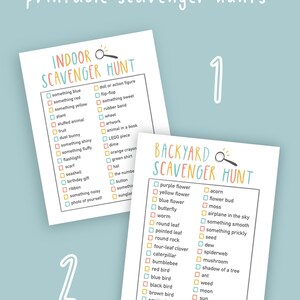 Printable Scavenger Hunt Bundle for Kids, Indoor and Backyard Fun, Easy ...
