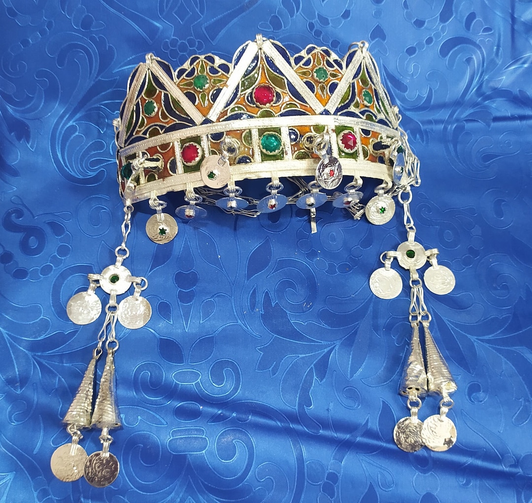 Ethnic Amazigh Head Jewelry Enamelled Tiara Morocco Africa Artisanal ...