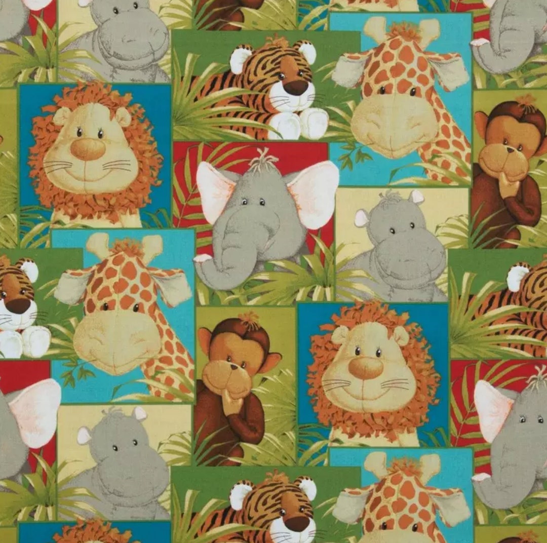 Safari Baby Valance Jungle Babies Safari Animals Lion Tiger Monkey ...