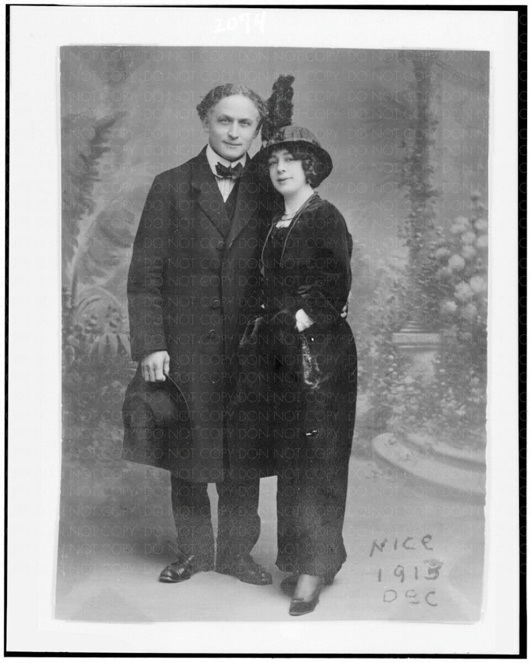 HARRY & BESS HOUDINI in Niece, France (1913) / Archival Magician Photo ...