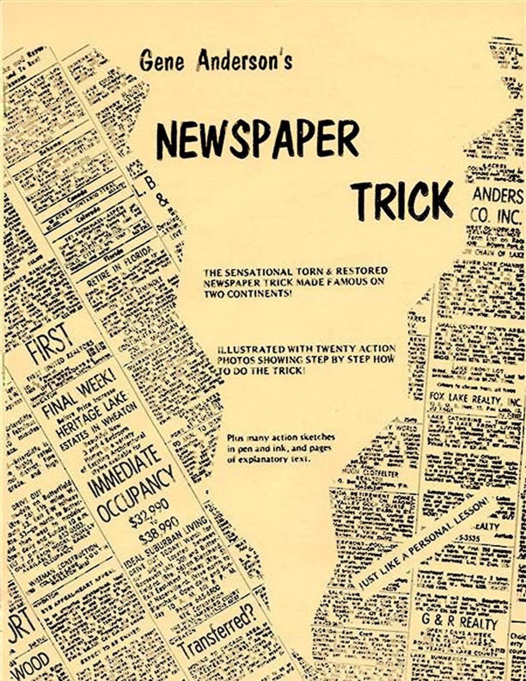 Famous Gene Anderson TORN and RESTORED NEWSPAPER Magic Trick - Etsy