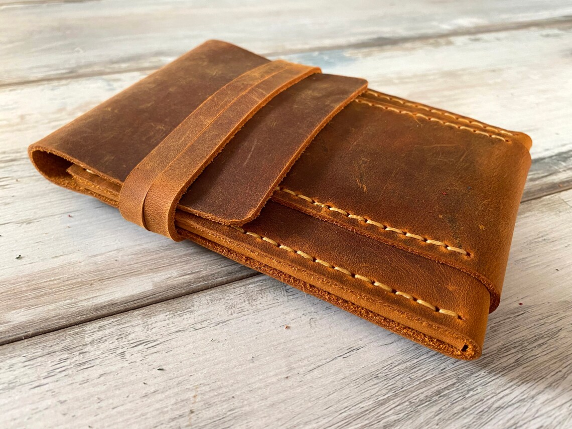 Yellow Leather Cigar Case Leather Cigar Box Rustic Leather | Etsy