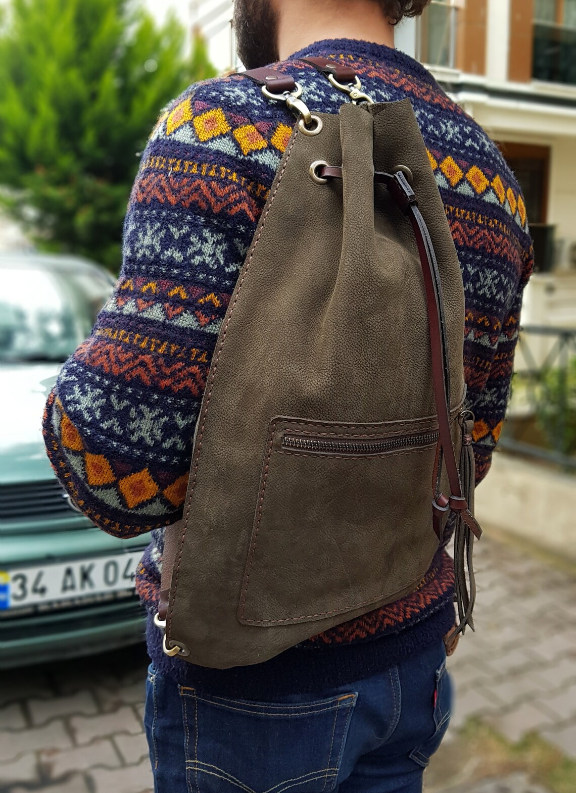 Nubuck Leather Backpack Leather Bag Handmade Backpack Coach - Etsy