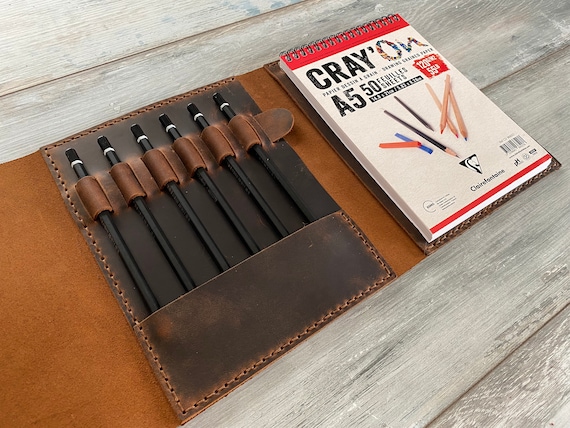 Rustic Leather A5 Sketchbook Cover Leather Drawing Book Cover | Etsy