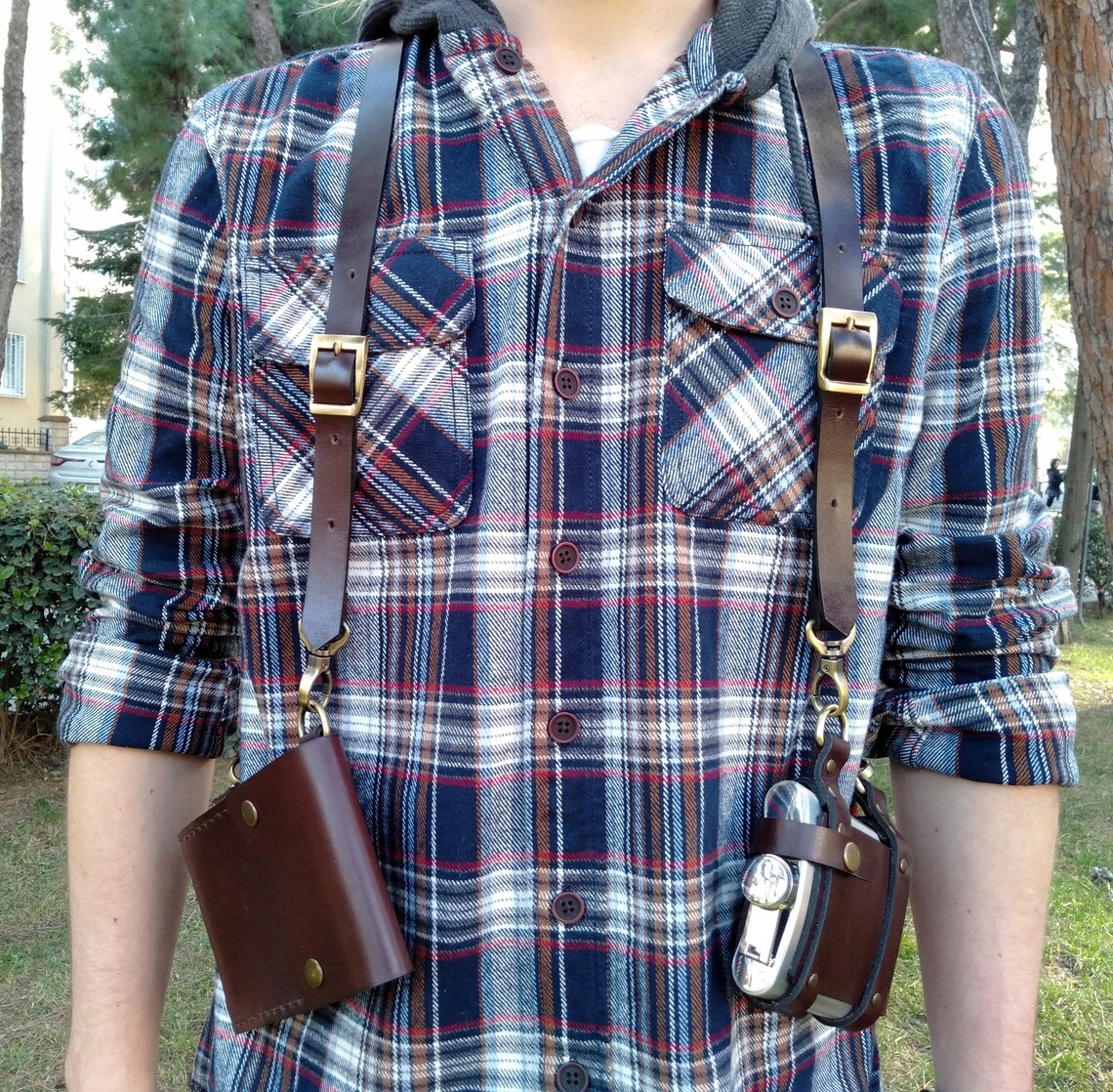 Leather Flask Holster Leather Holster Bag 7 Oz Hip Flask Holder Leather ...