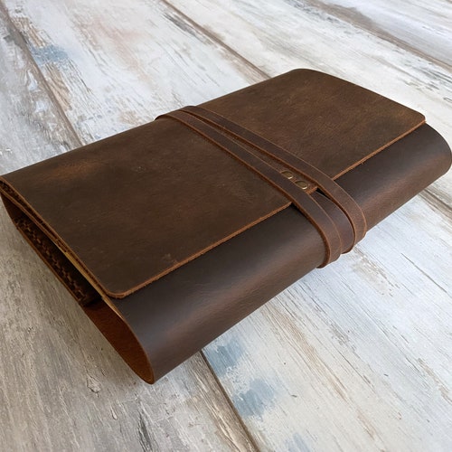 Rustic Leather Book Cover Leather Journal Case Journal Cover | Etsy