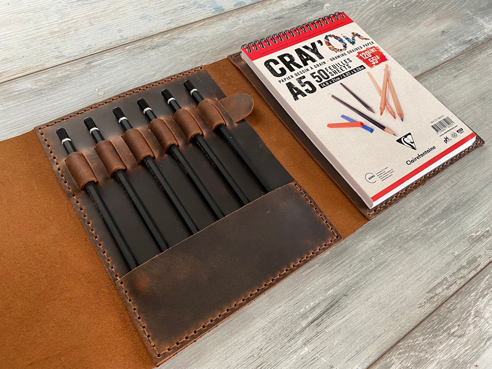 Rustic Leather A5 Sketchbook Cover Leather Drawing Book Cover Leather ...