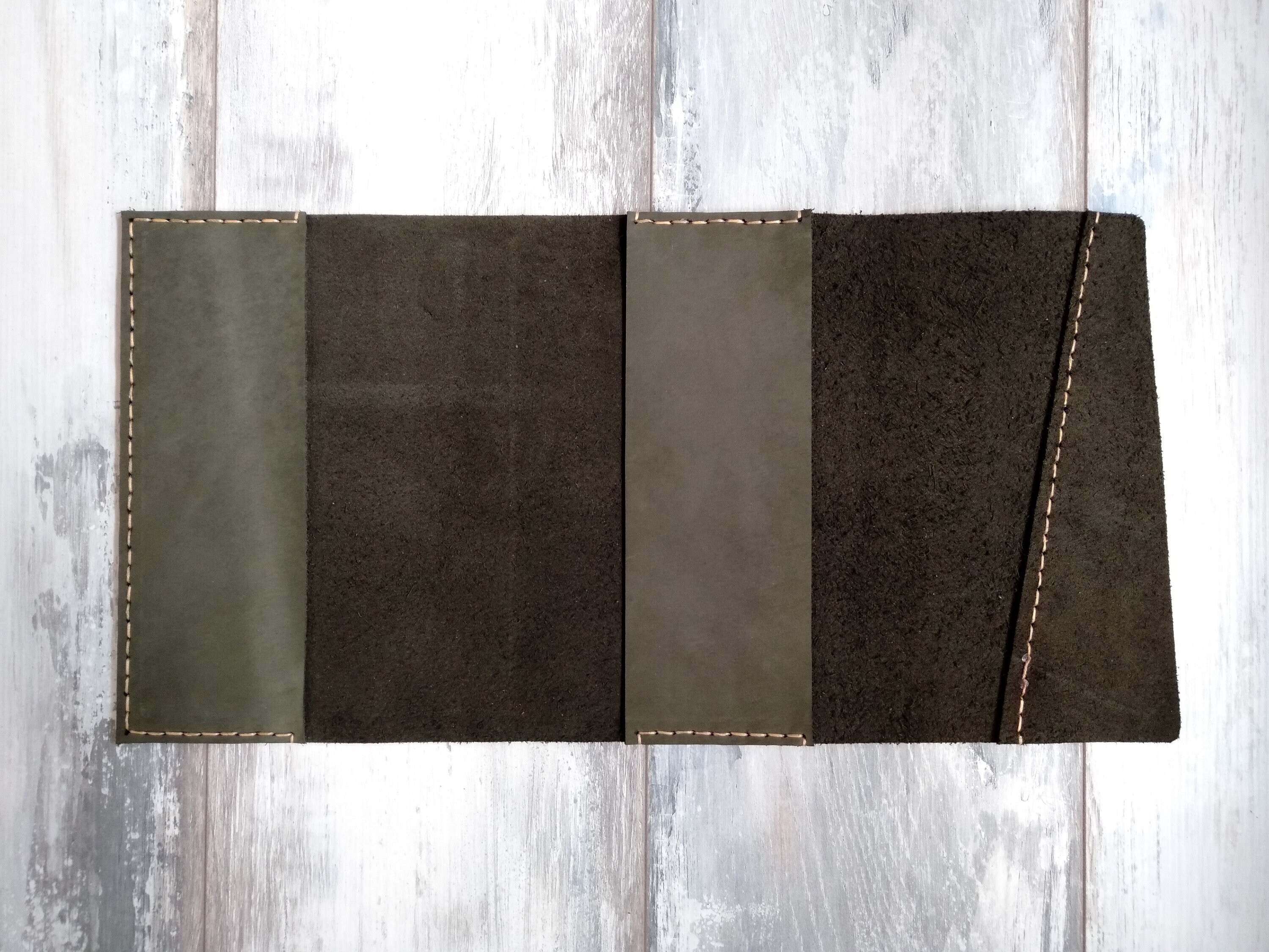 Green Leather Book Cover Nubuck Leather Journal Case Journal | Etsy