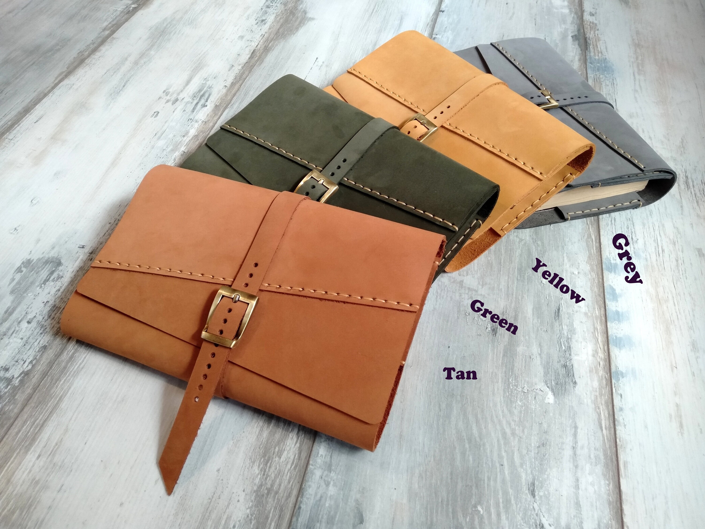 Green Leather Book Cover Nubuck Leather Journal Case Journal | Etsy