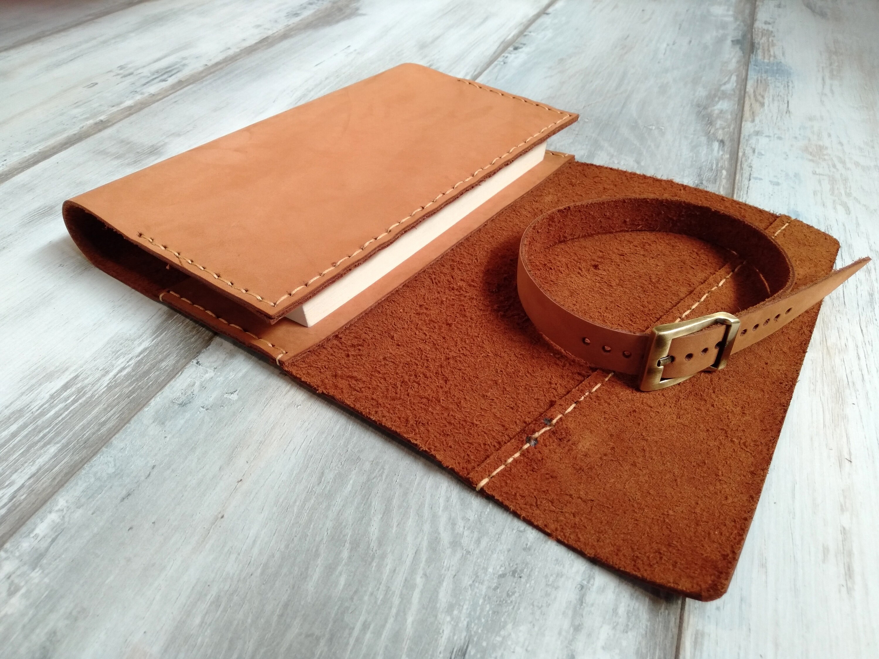 Tan Leather Book Cover Nubuck Leather Journal Case Journal | Etsy