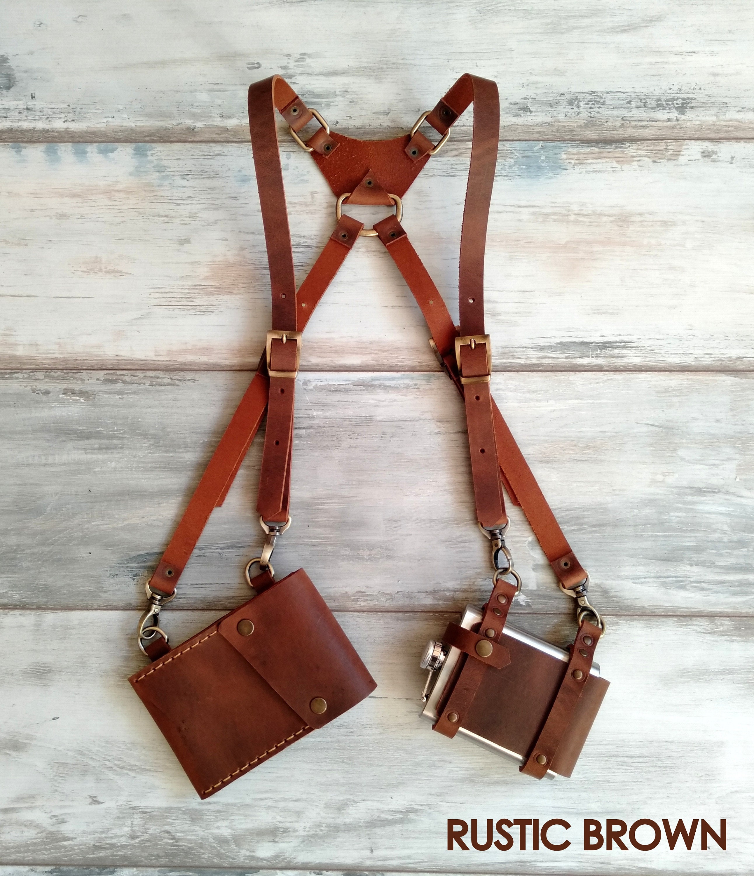 Leather Flask Holster Leather Holster Bag 7 Oz Hip Flask - Etsy