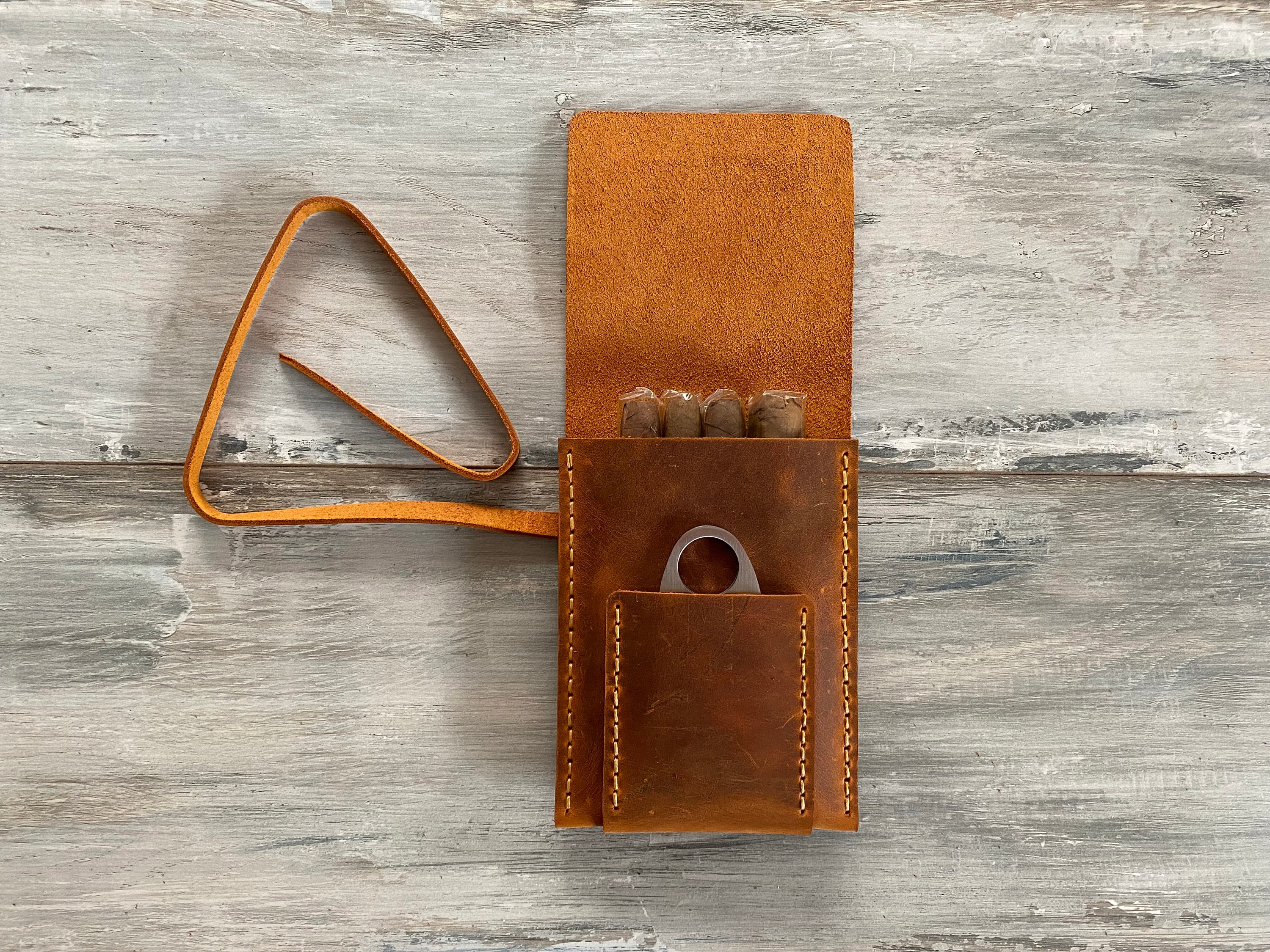Yellow Leather Cigar Case Leather Cigar Box Rustic Leather Cigar Bag - Etsy