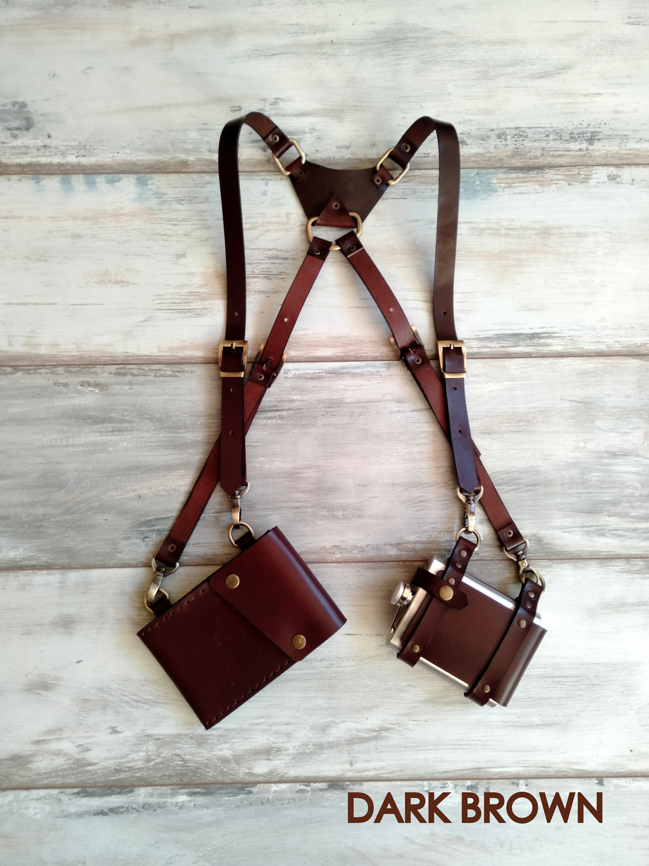 Leather Flask Holster Leather Holster Bag 7 Oz Hip Flask Holder Leather ...