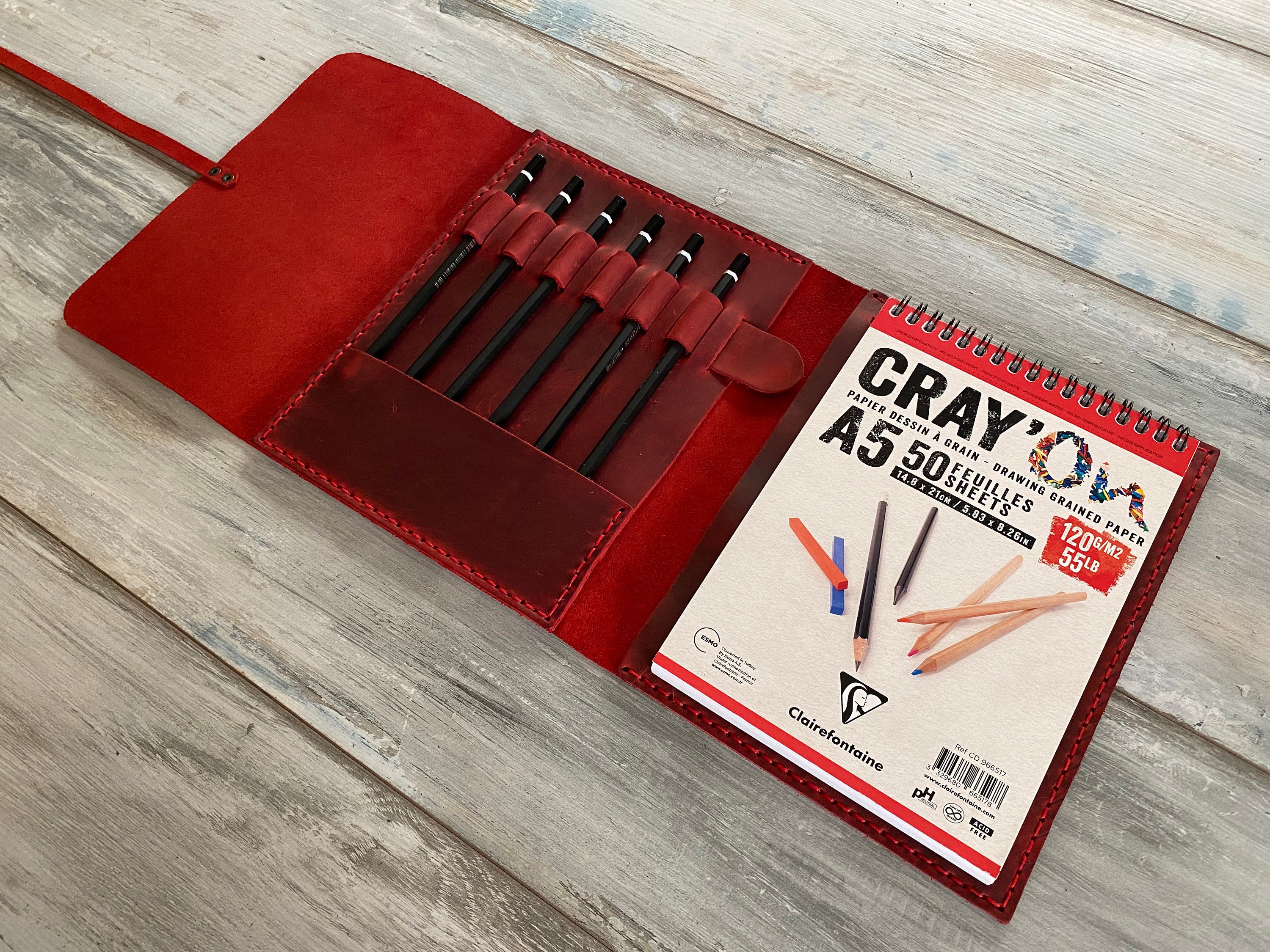 Rustic Leather A5 Sketchbook Cover Leather Drawing Book Cover Leather ...