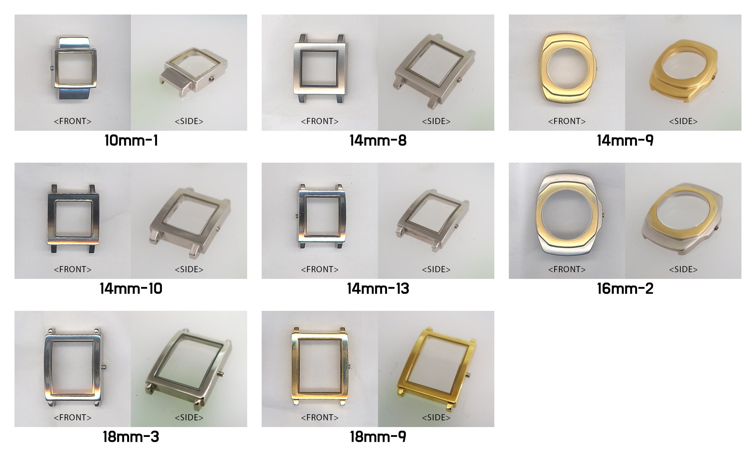 Square Style Watch Case (face) Watch Supplies, Metal Cases Supplies ...