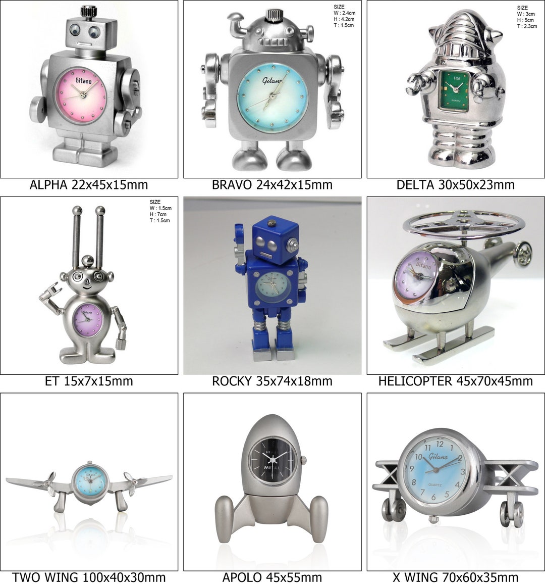 Mini Cute Robot & Air Plane Table Clock for Home Deco / ET0016 - Etsy