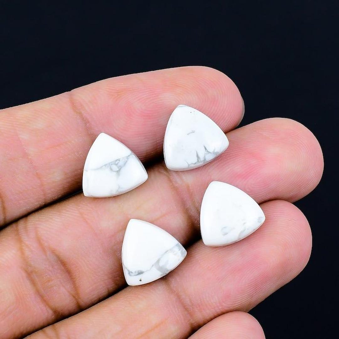 White Howlite Trillion Cabs • 6mm to 20 Size Best Quality Natural ...