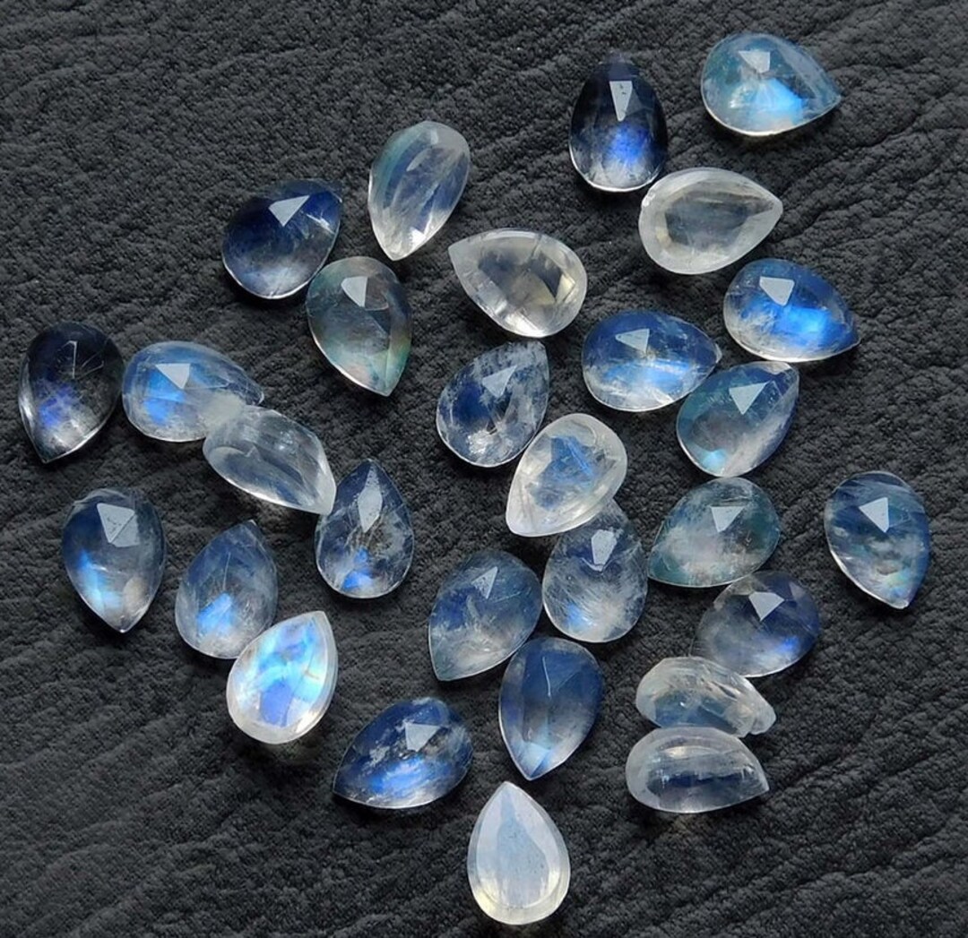 Natural Rainbow Moonstone Pear Rose Cut 5x7mm to 12x16mm - Etsy