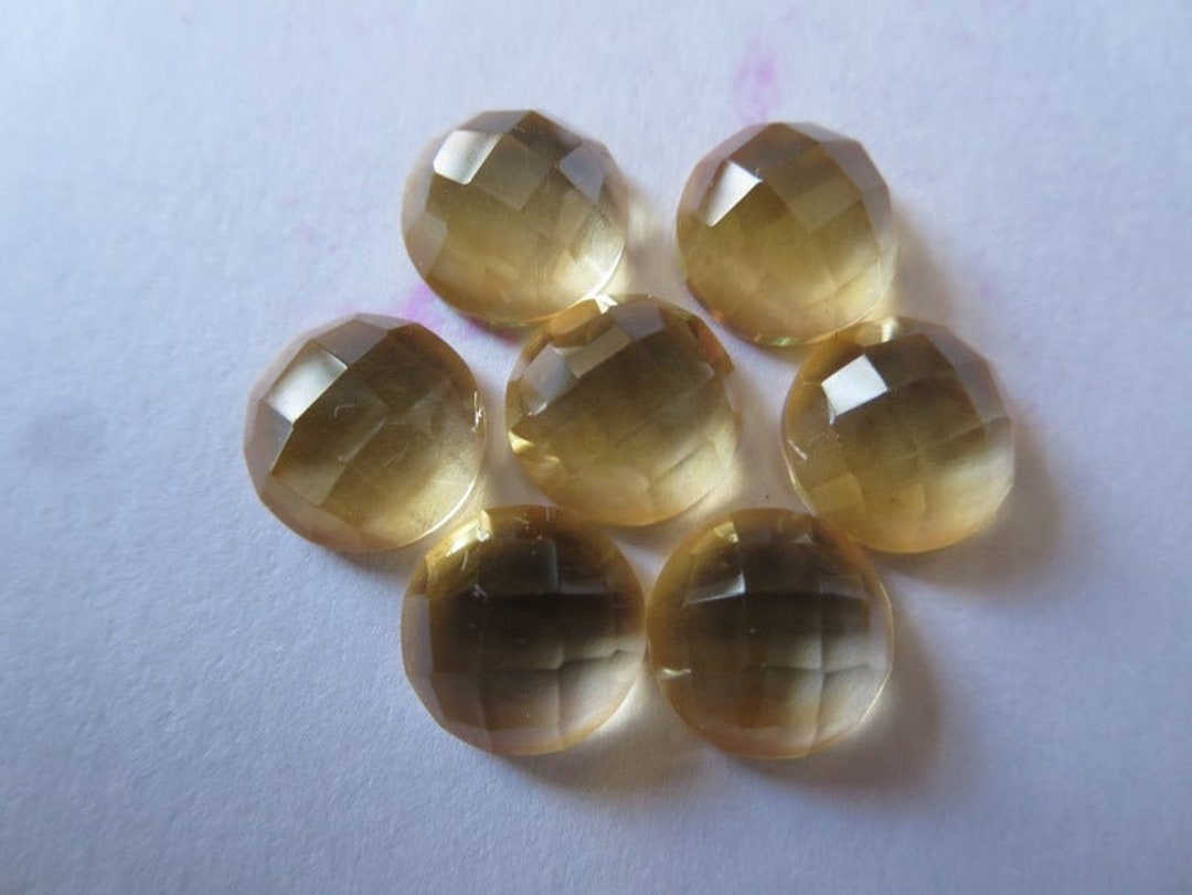 Natural Citrine Round Checker Cut 8mm to 12mm Wholesale Loose Gemstone ...