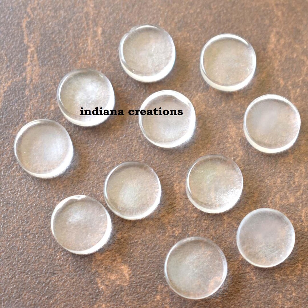 Crystal Quartz Both Side Flatback Round Shape Calibrated Loose Gemstone ...