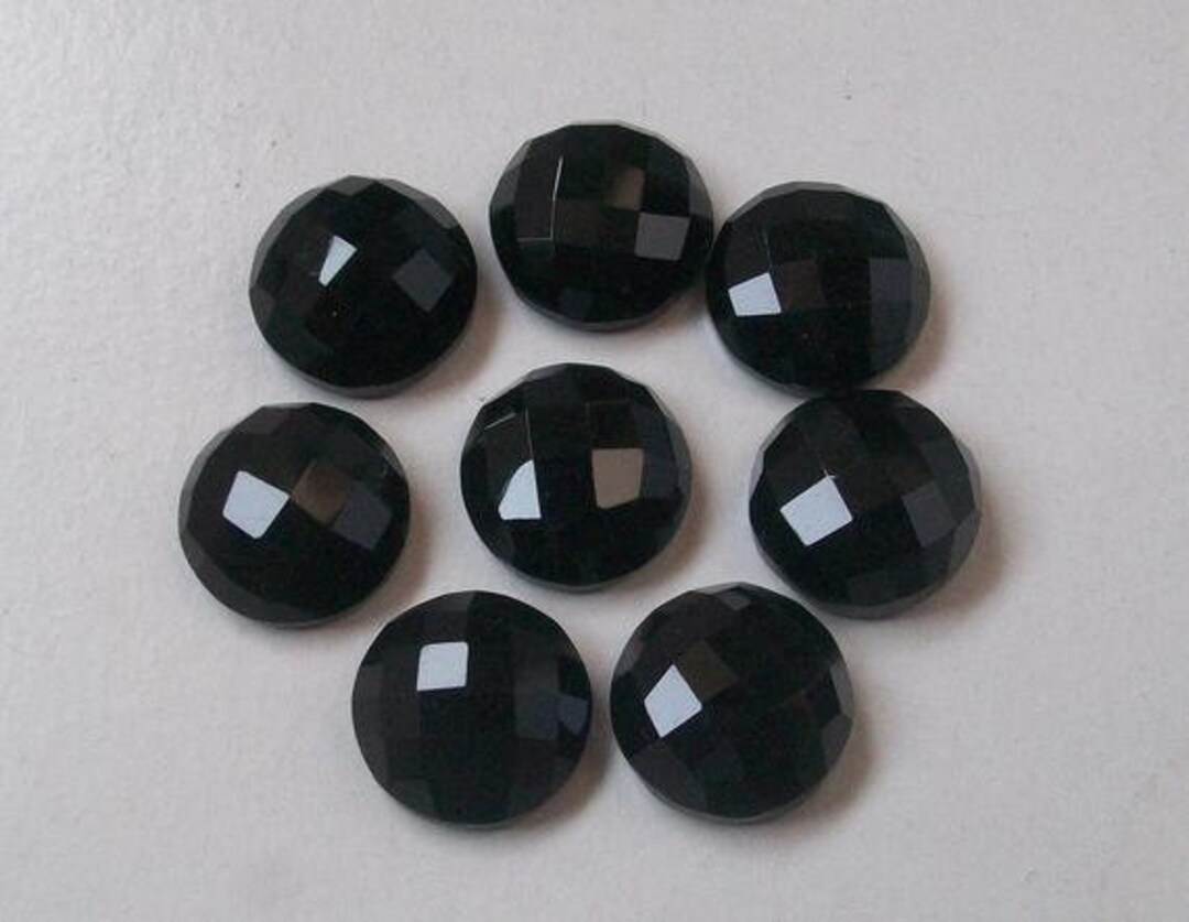 Natural Black Onyx Round Checker Cut 8mm to 20mm Wholesale - Etsy