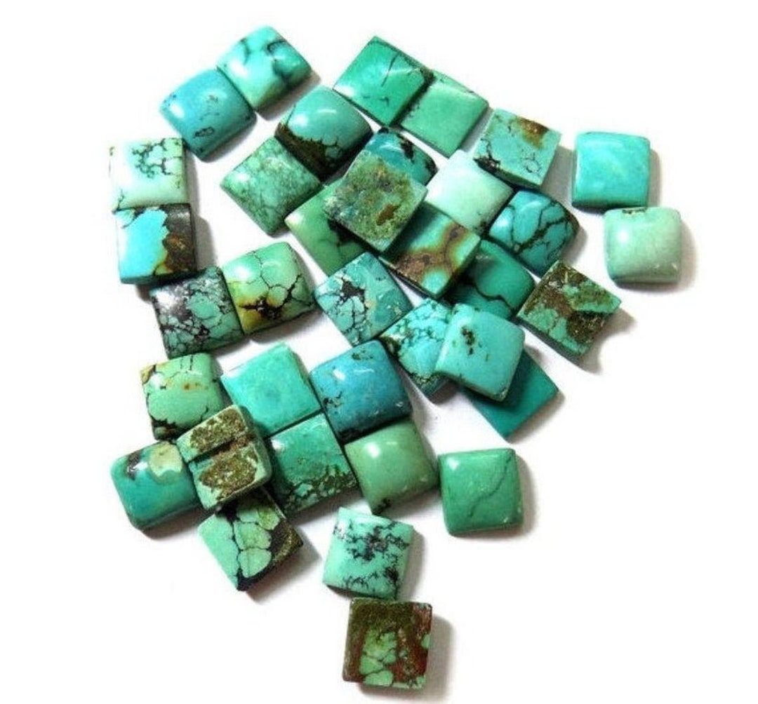 Natural Tibetan Turquoise Square Cabochon 5mm to 15mm Wholesale Loose ...