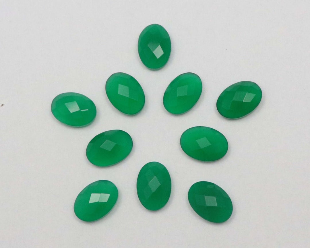 Natural Green Onyx Oval Checker Cut 8x10mm to 20x25mm Wholesale Loose ...