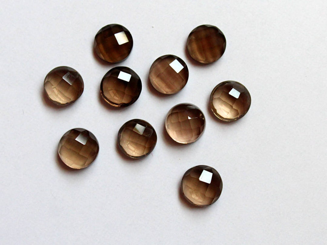 Natural Smoky Quartz Round Checker Cut 8mm to 20mm Loose Gemstone - Etsy
