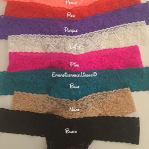 Personalized Lace Thong, You Choose Your Color Thong, Font, Thread ...