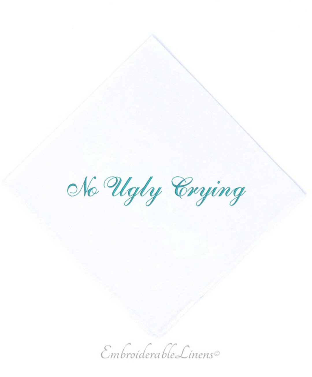 Embroidered Wedding Handkerchief, No Ugly Crying, Bridesmaid Gift Set ...