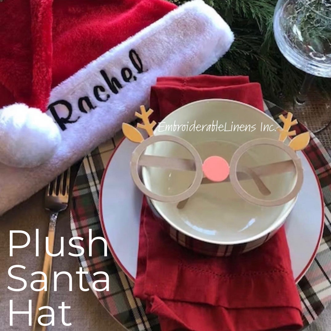 Plush Personalized Santa Hat, Custom Santa Hats, Hats for Christmas ...