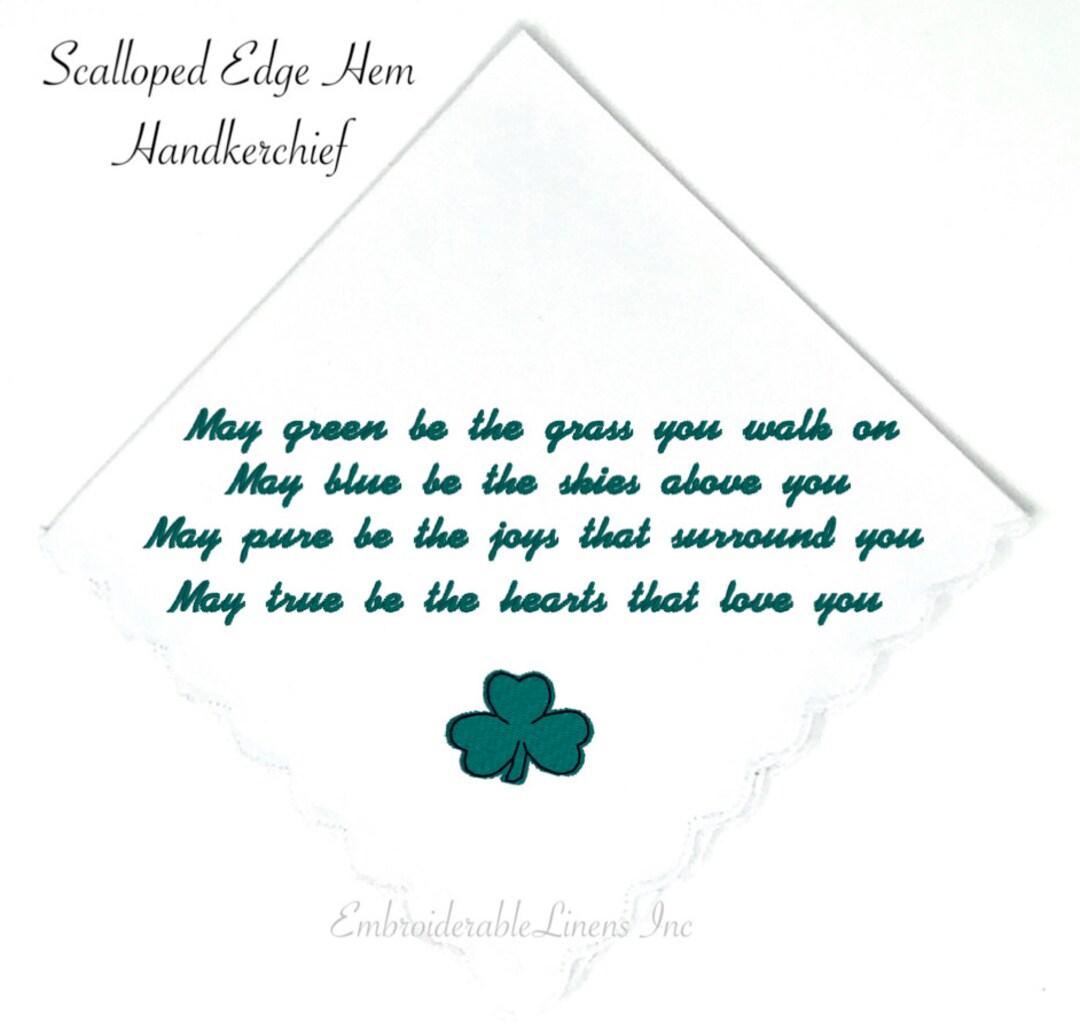 Best Seller-our Irish Wedding Poem Keepsake Handkerchief - White ...