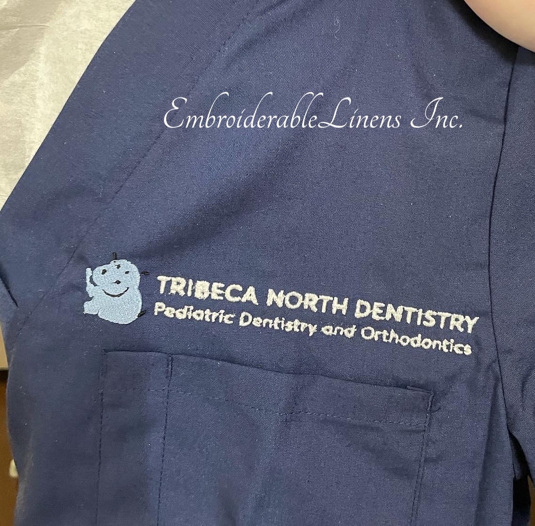 Custom Embroidered Scrub Set, in Your Choice of Color Thread, Font, and ...