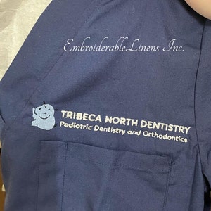Custom Embroidered Scrub Set, in Your Choice of Color Thread, Font, and ...