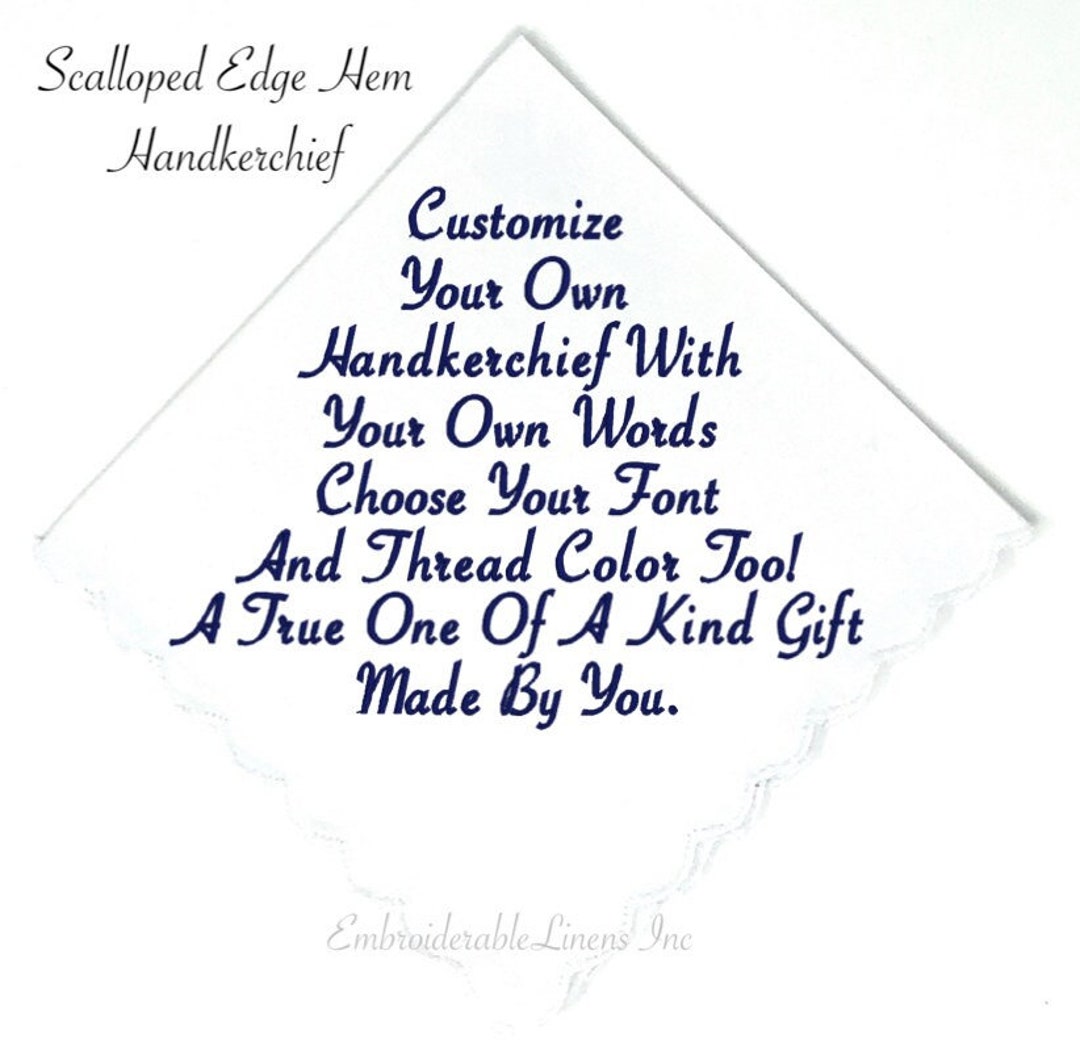 Best Seller-personalized Handkerchief by You - Your Choice of Words ...