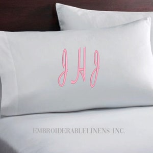 Personalized Monogrammed Pillowcase, Embroidered in Your Choice of ...