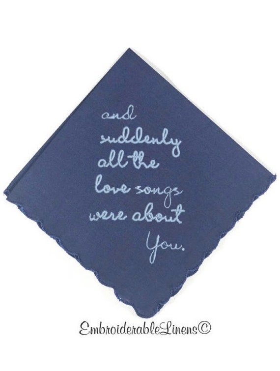 Love Poem Handkerchief and Suddenly All the Love Songs Were | Etsy