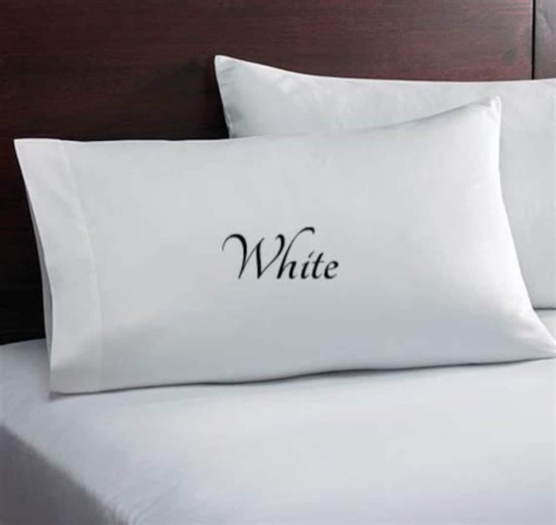 Custom Embroidered Pillowcase Embroidered on Edge - Etsy