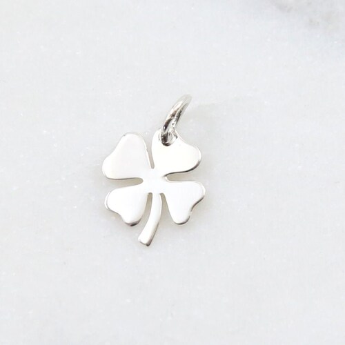Tiny Sterling Silver Four Leaf Clover Charm Good Luck Charm | Etsy