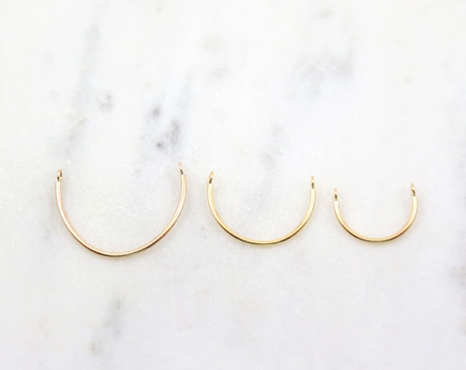 Gold Filled Curved Bar Loop Half Circle Connector Link Charm 15mm, 20mm ...