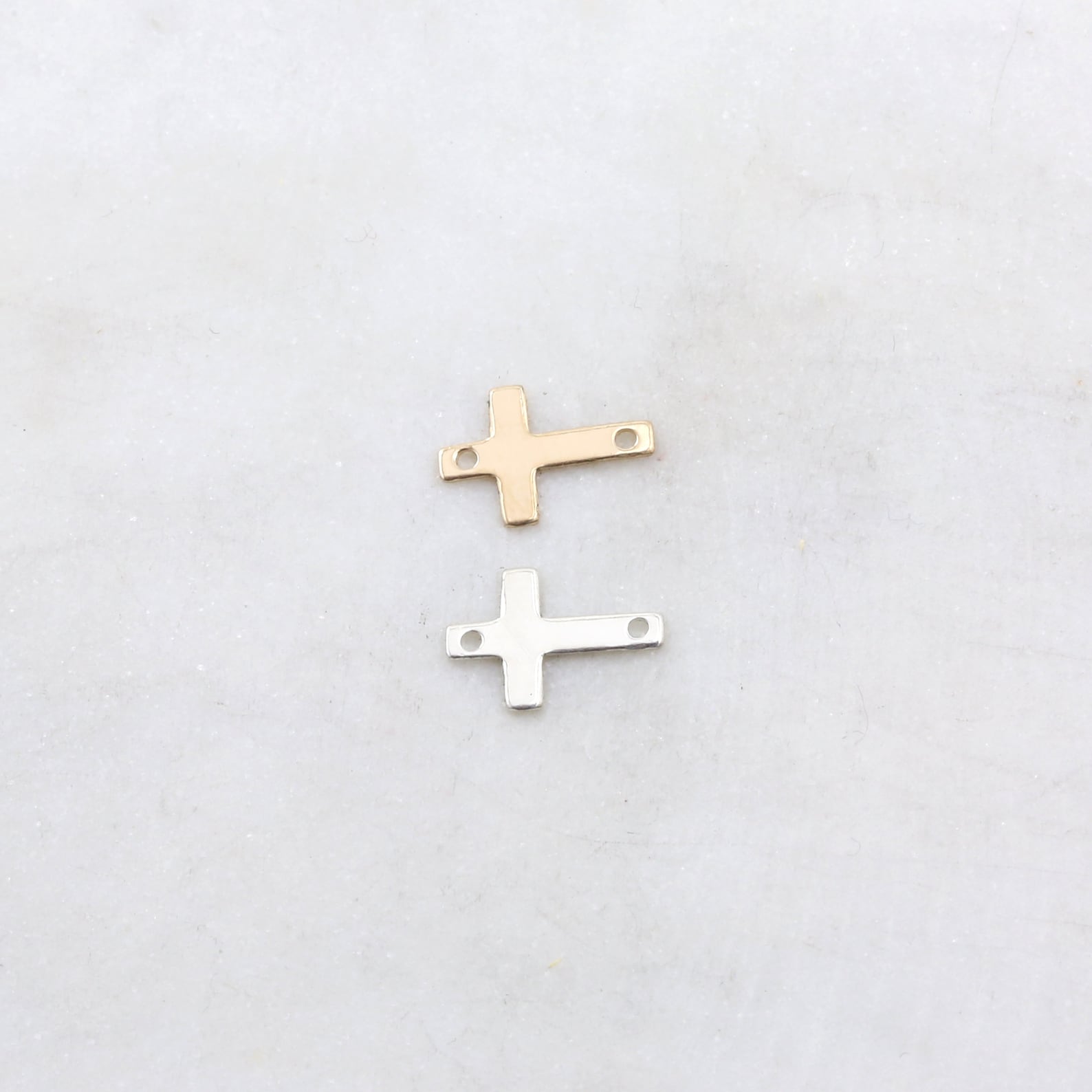 Modern Minimal 2 Hole Sideways Horizontal Cross Connector Link Charm ...