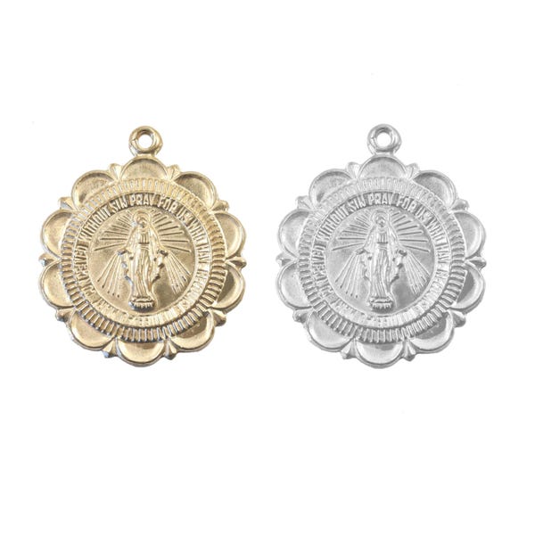 Large Round Saint Medals - Etsy